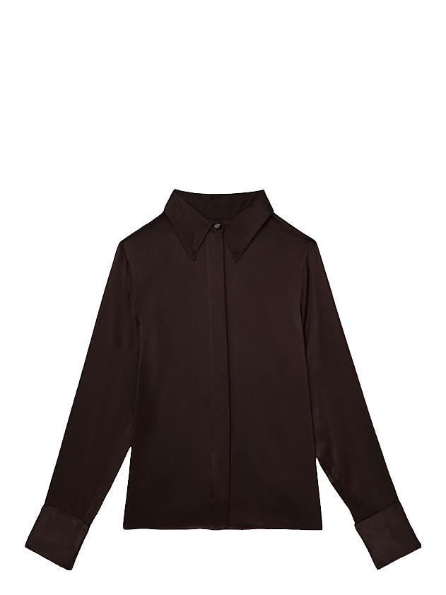 REISS ameira concealed-placket silk shirt 12
